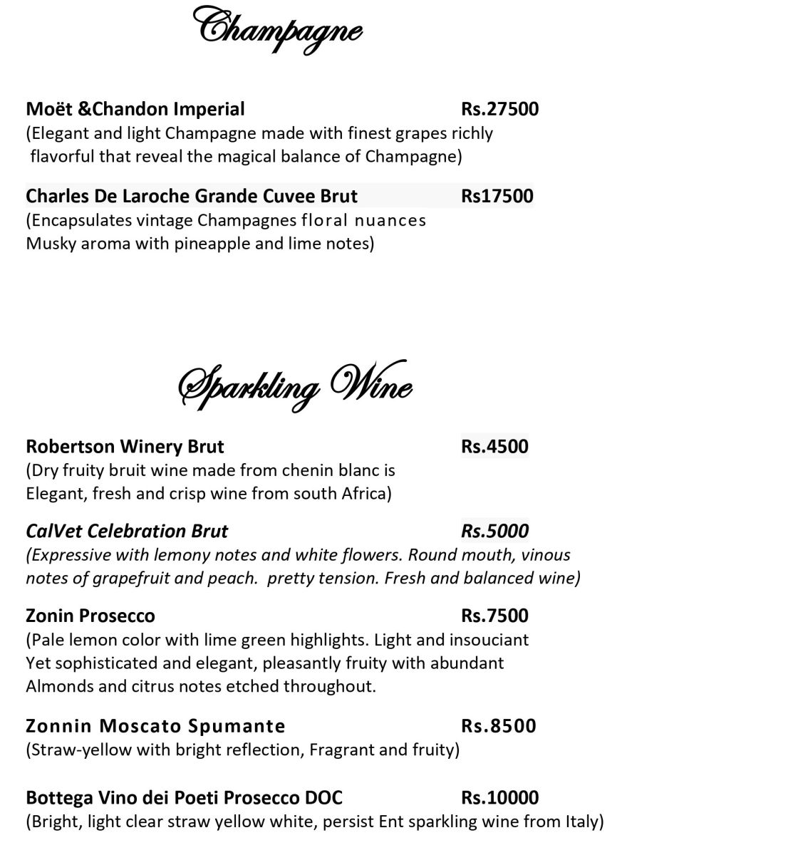 Foodmenu - Hotel Annapurna View